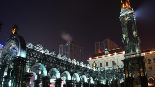 东北哈尔滨夜景,哈尔滨雪景夜景,哈尔滨夜景_大山谷图库